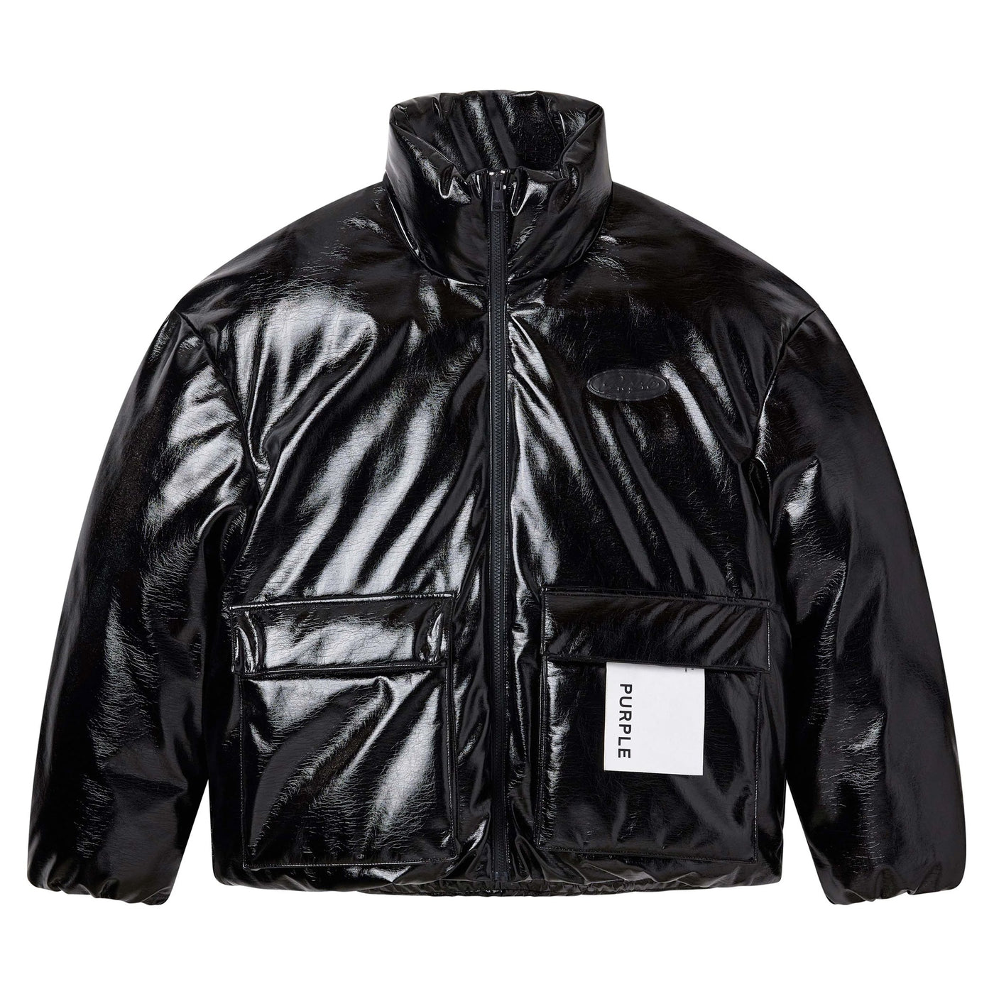 Metro Fusion Purple Brand Leather Puffer Jacket Men's Jackets