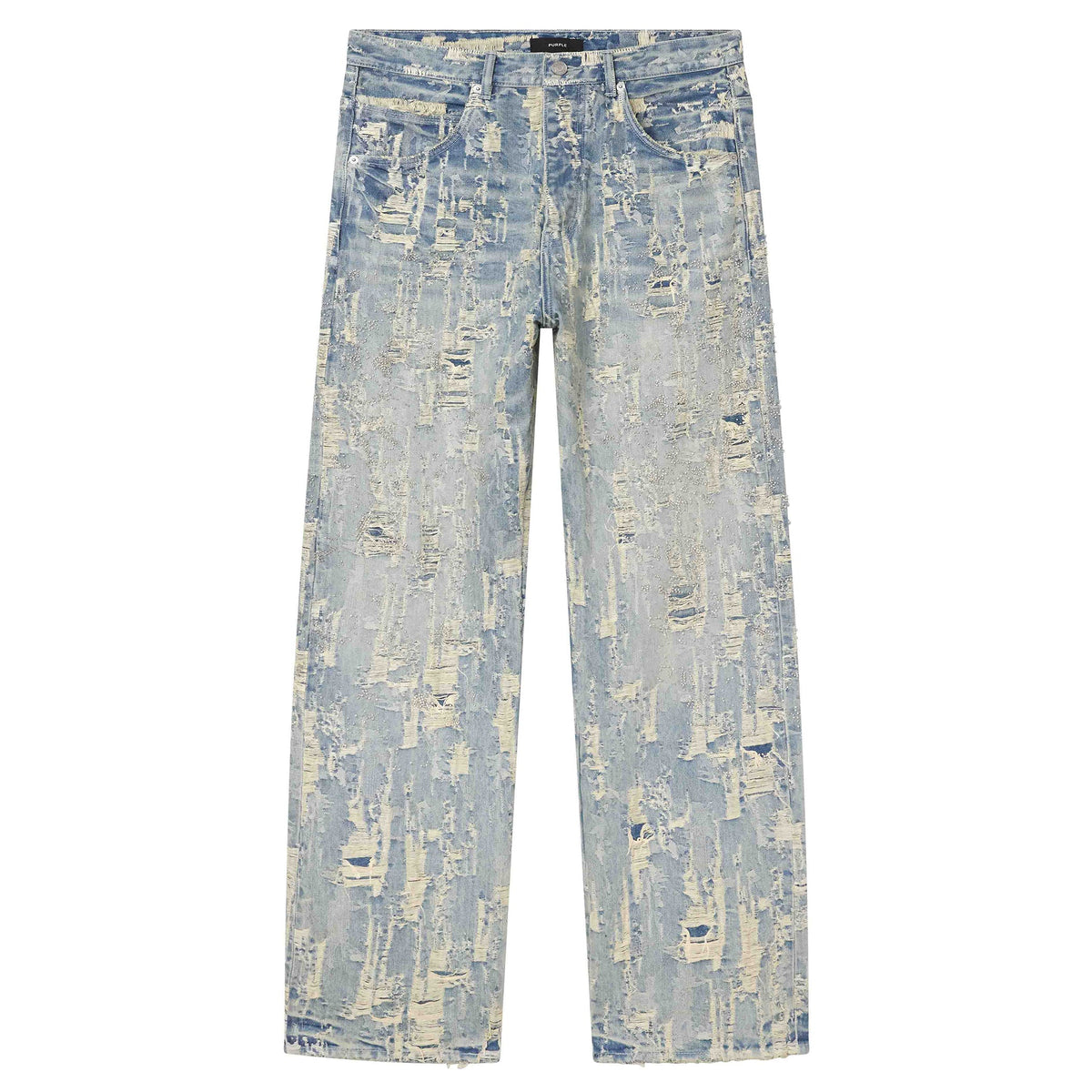 Metro Fusion - Purple Brand P018 Bead Splatter Destroy Jean - Men's Pants