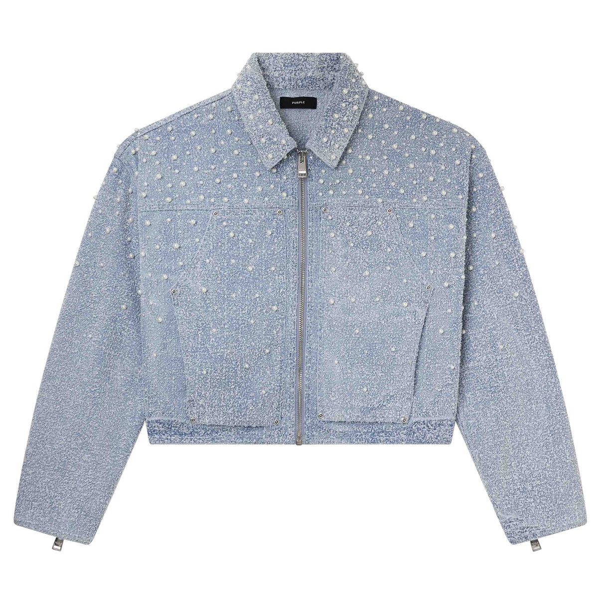 Metro Fusion Purple Brand Pearl Cropped Jacket Men's Jackets